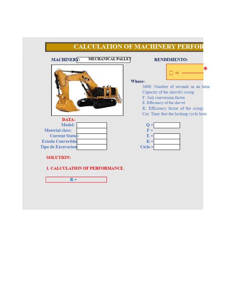 © Performance of Machinery - Excavator - Mechanical Shovel | PDF ...