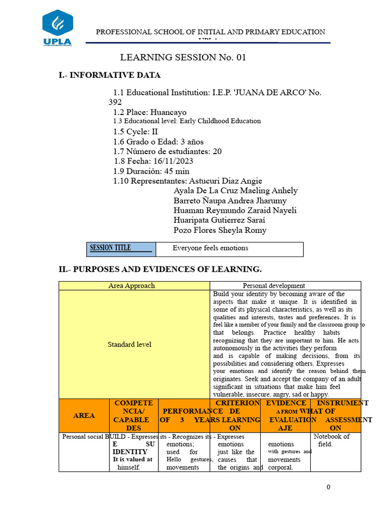 Class Session | PDF | Feeling | Emotions