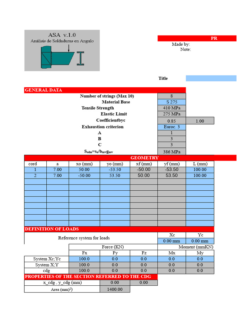 Excel For Welding Calculations | PDF | Strength Of Materials | Stress ...