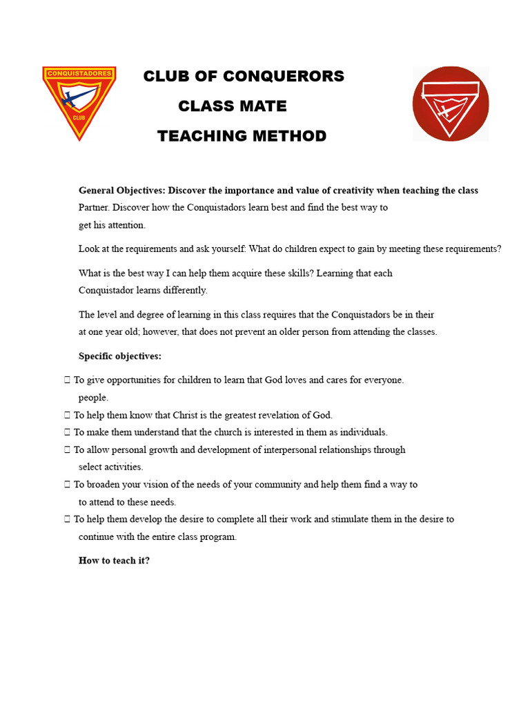 Conquerors Club Class Mate | PDF