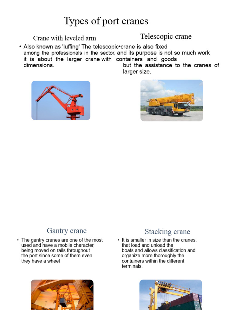 Types of Port Cranes and DHL Services | PDF