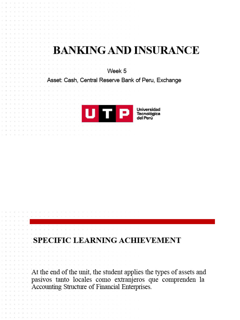 Week 5 - PPT - Asset - Cash, Central Reserve Bank of Peru, Exchange ...