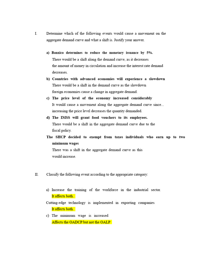 Practical Activity OA-DA | PDF | Aggregate Demand | Macroeconomics