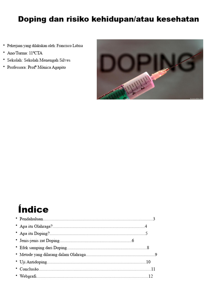 Doping: Risiko dan Efek Kesehatan Atlet | PDF
