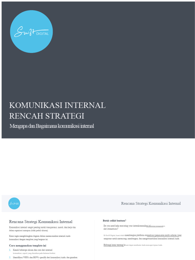 Template Singkat Komunikasi Internal Swift-Digital | PDF