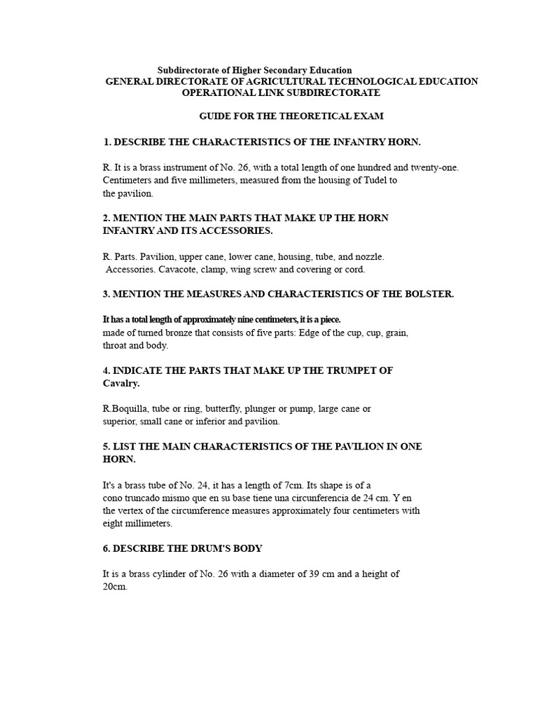 Theoretical Exam - War Band | PDF