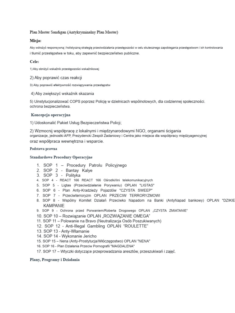 Plan Mistrza Sandigan | PDF