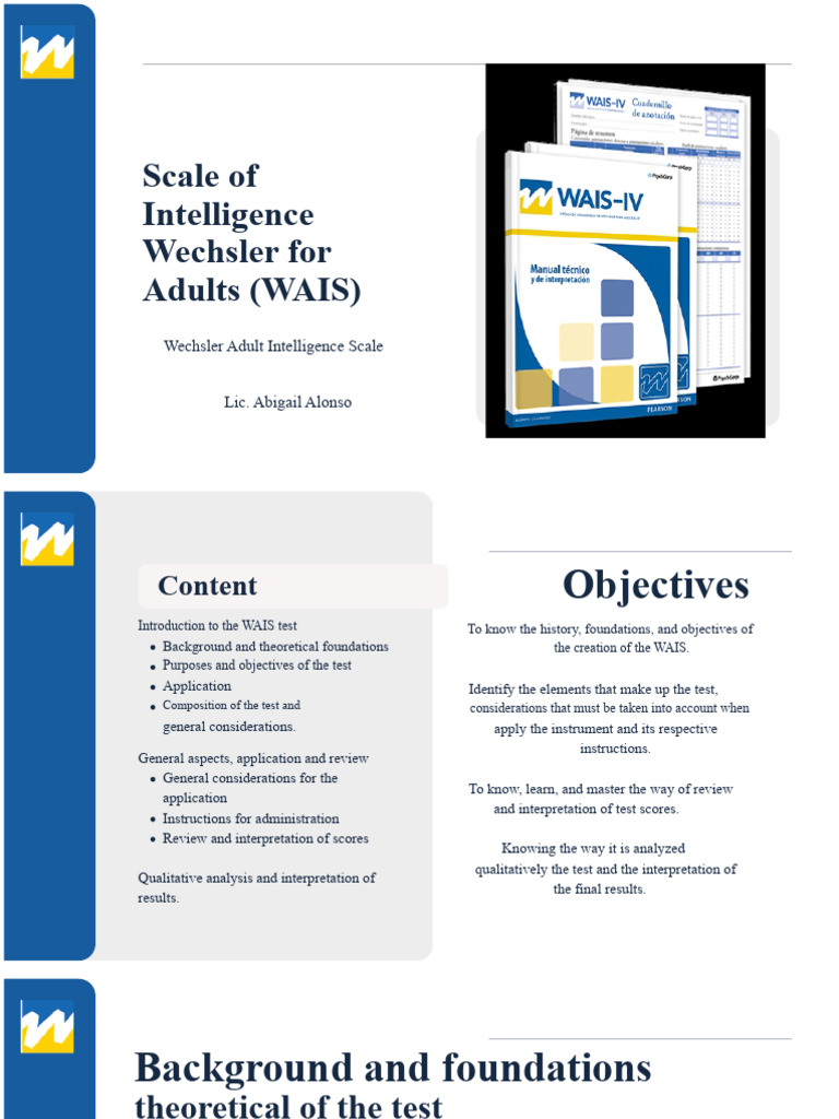 Wechsler Adult Intelligence Scale (WAIS) | PDF | Wechsler Adult ...