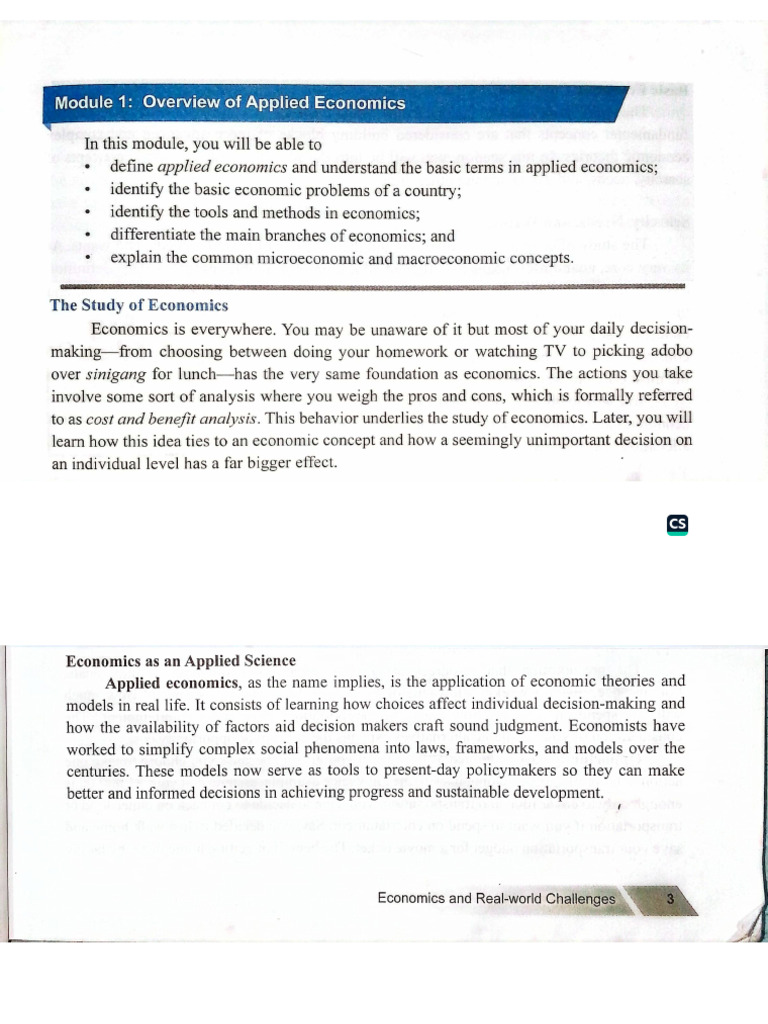 Overview of Applied Economics (Part 1) | PDF