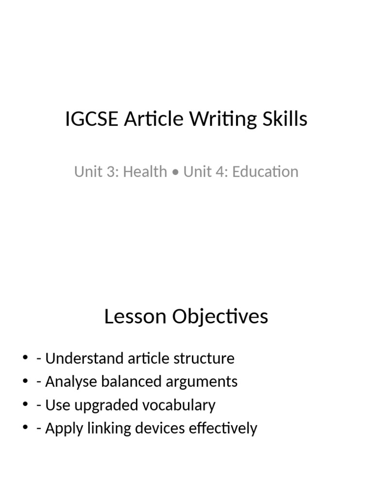 Unit3 and Unit4 Writing PowerPoint | PDF