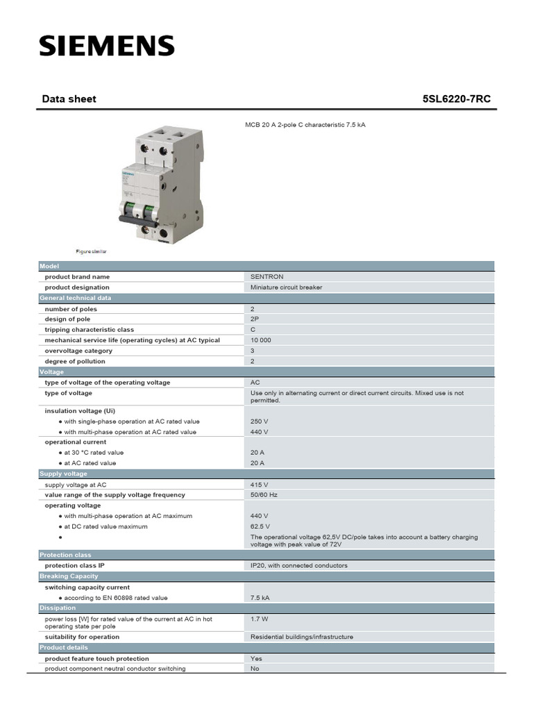 5SL62207RC Datasheet en | PDF | Alternating Current | Direct Current