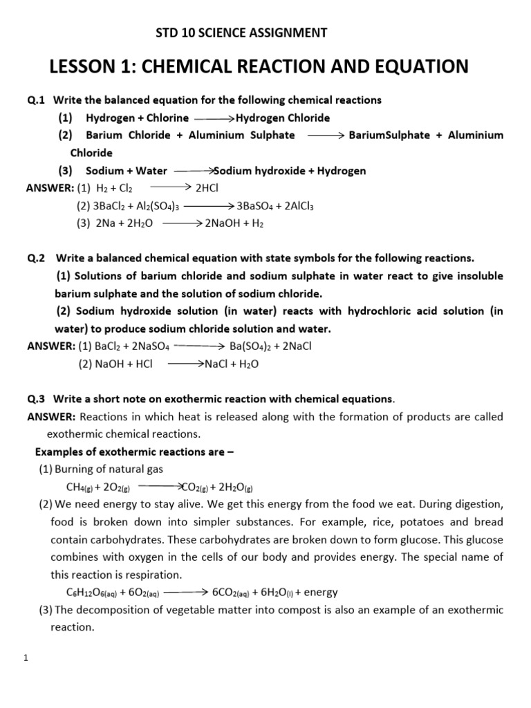 STD 10 Science Assignment 2 | PDF | Periodic Table | Hydroxide