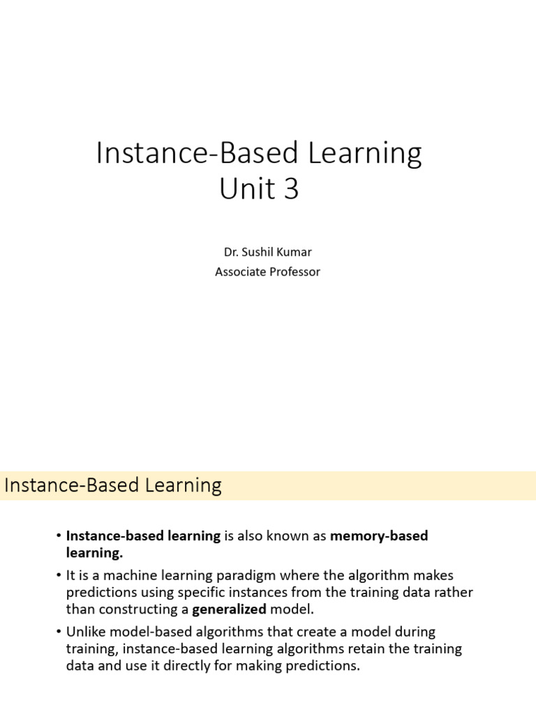 Understanding Instance-Based Learning | PDF | Regression Analysis ...