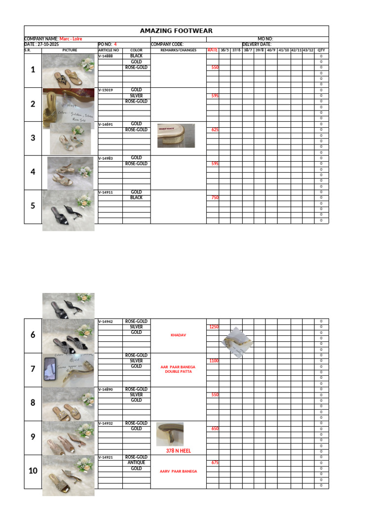 Rate Sheet Po 4 | PDF