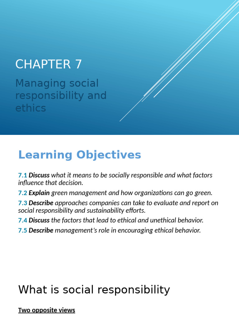 Social Responsibility and Ethics in Management | PDF | Corporate Social ...