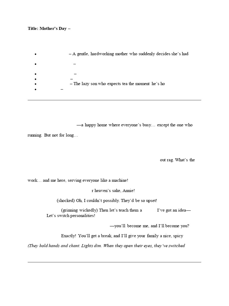Mother's Day Script Term II | PDF