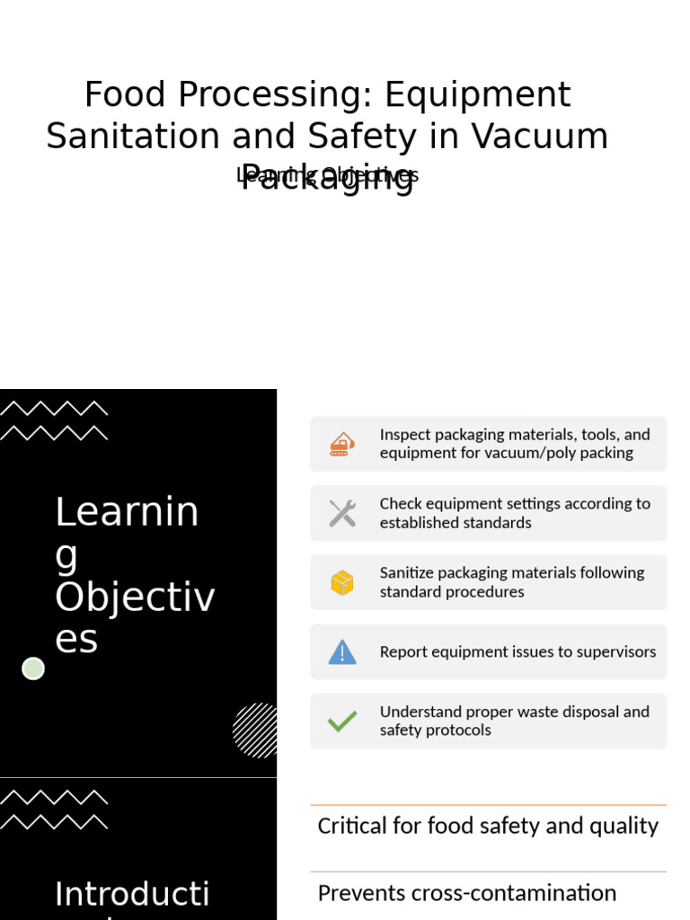 Food Processing Equipment Sanitation and Safety in Vacuum Packaging ...