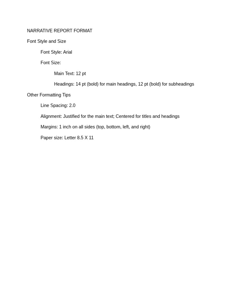 Narrative Report Formatting Guidelines | PDF | Criminology | Learning