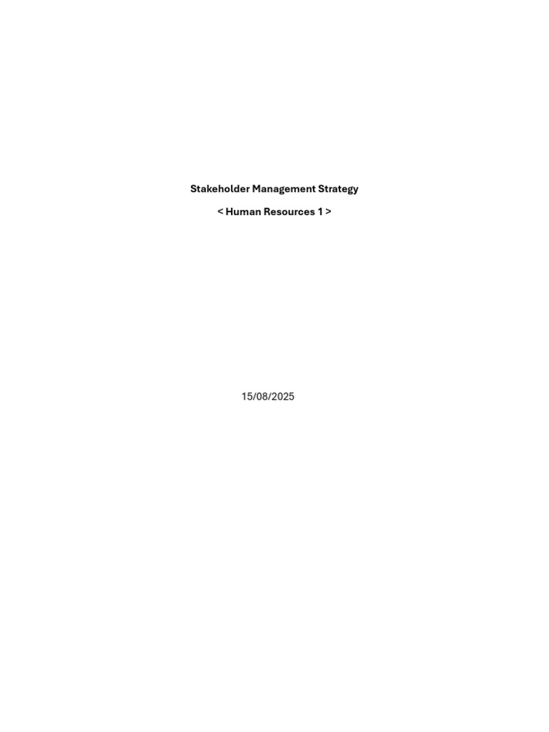 Stakeholder Management | PDF | Quality Assurance | Business