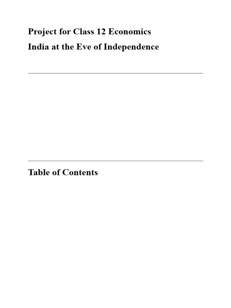 Project For Class 12 Economics | PDF | Economy Of India | Economies