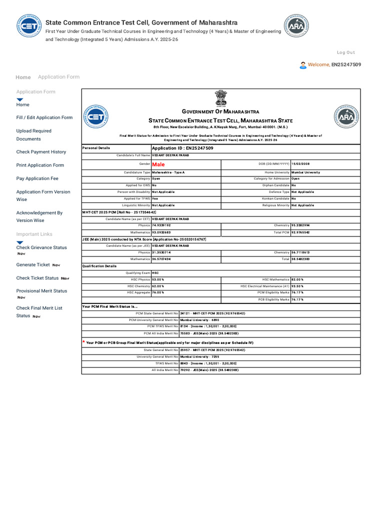 Final Merit List | PDF | Qualifications | Student Assessment And Evaluation