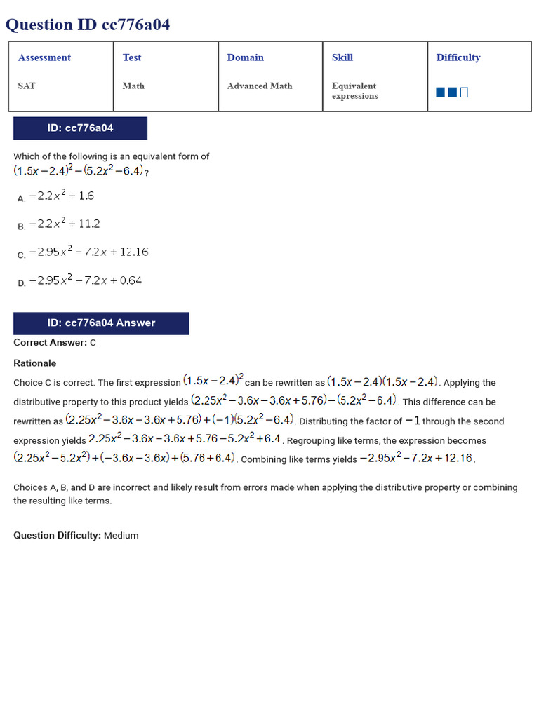 SAT Suite Question Bank - Results2 | PDF | Factorization | Polynomial