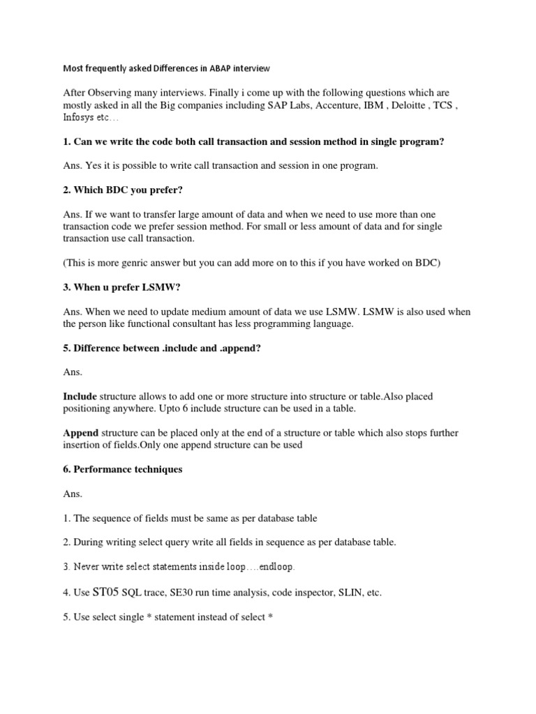 Abap Interviewquestions Pdf Database Index Databases
