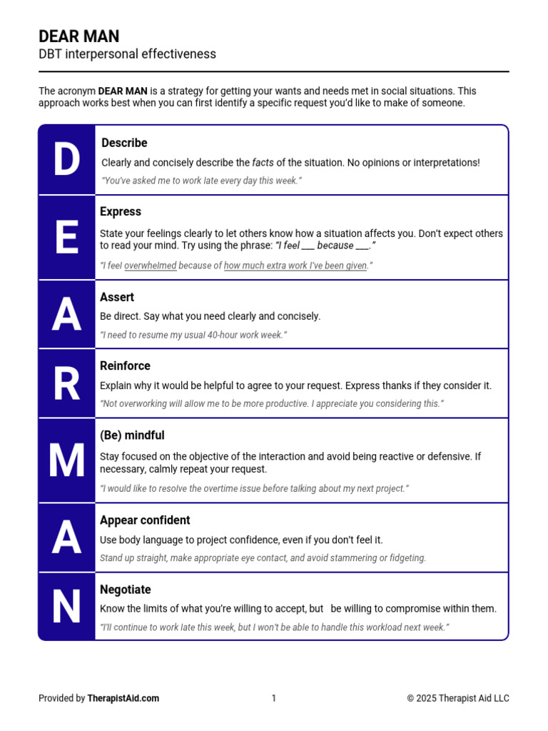 Master DEAR MAN for Effective Requests | PDF | Body Language ...
