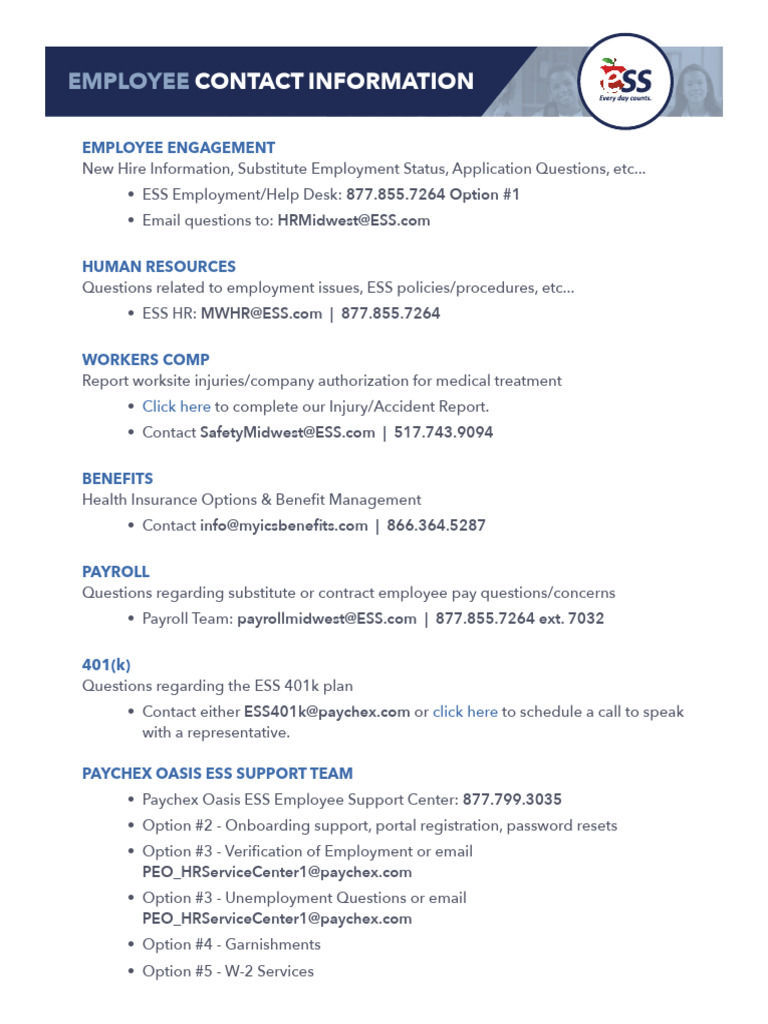 Contact Information: Employee | PDF