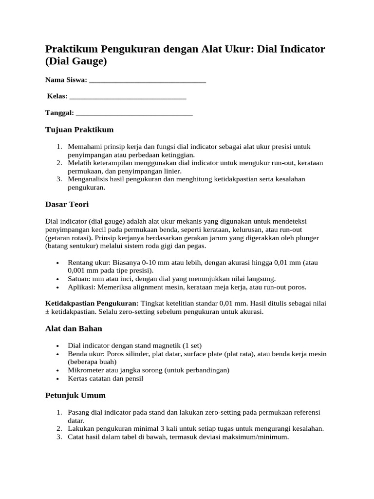 Praktikum Pengukuran DIAL | PDF