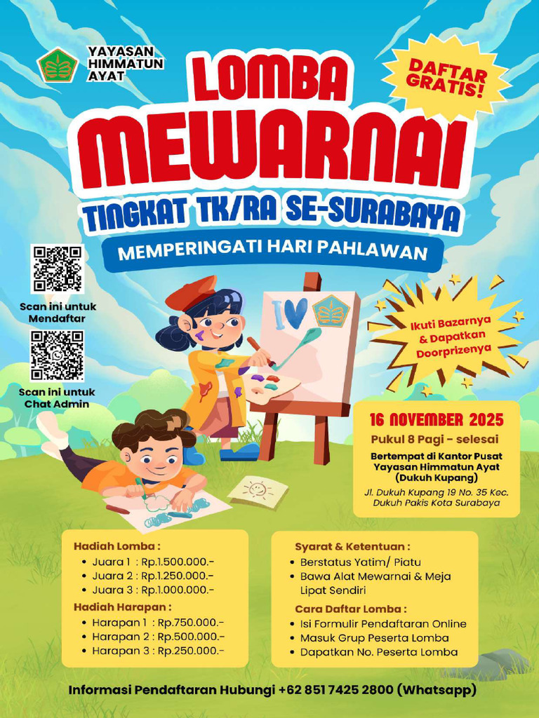 Flyer Lomba Mewarnai Untuk Anak Yatim Himmatun Ayat | PDF