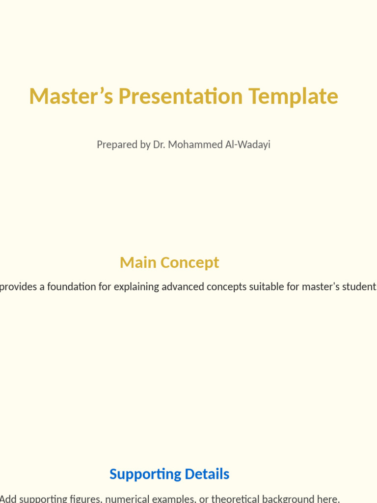 Master's Presentation Template Guide | PDF
