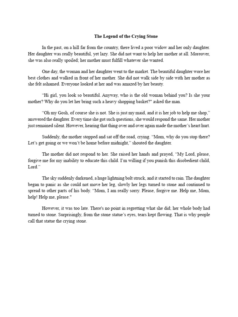 The Legend of Crying Stone | PDF