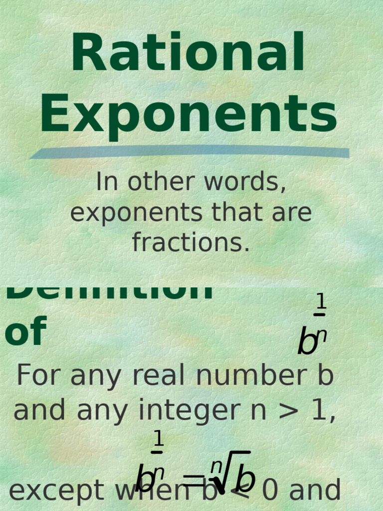 Understanding Rational Exponents | PDF | Exponentiation | Rational Number