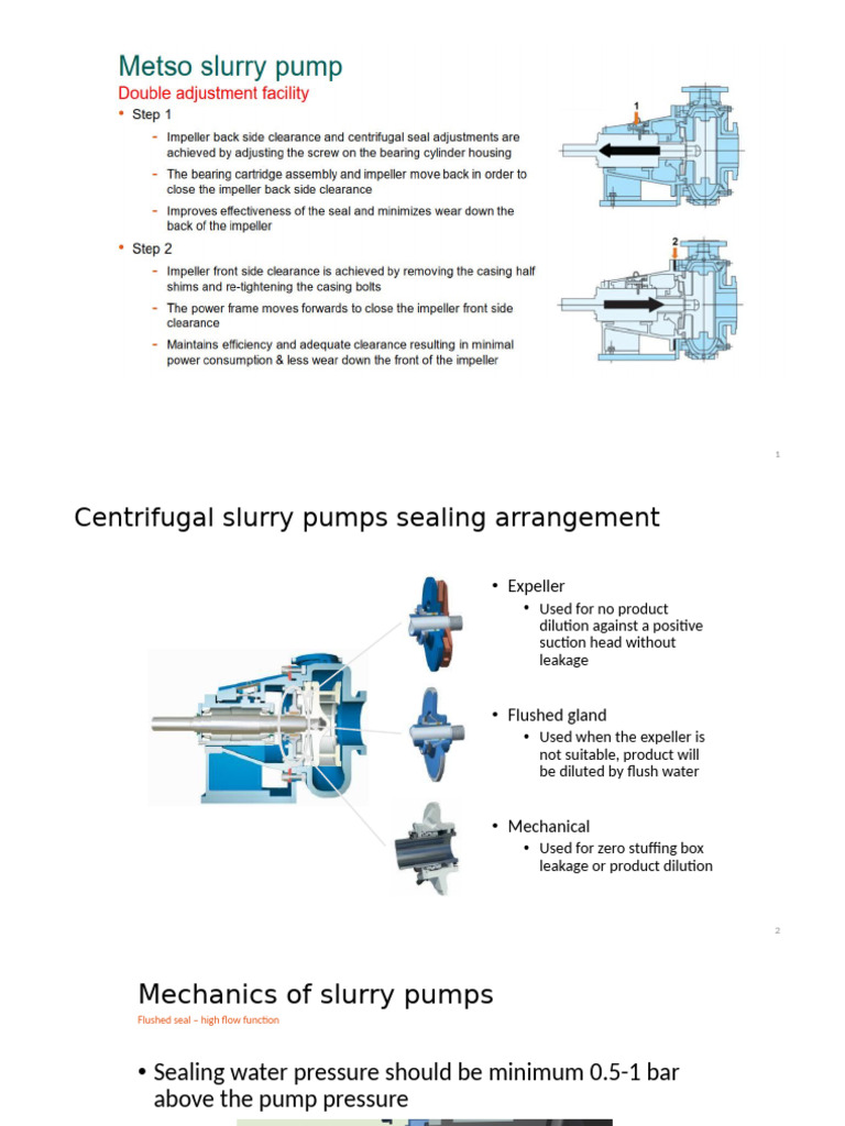 Slurry Pump Performance and Sealing Guide | PDF | Pump | Gases