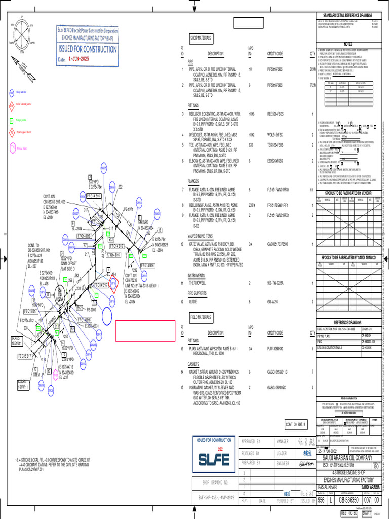 CB-536350-007-V00-welding Map | PDF | Pipe (Fluid Conveyance) | Screw