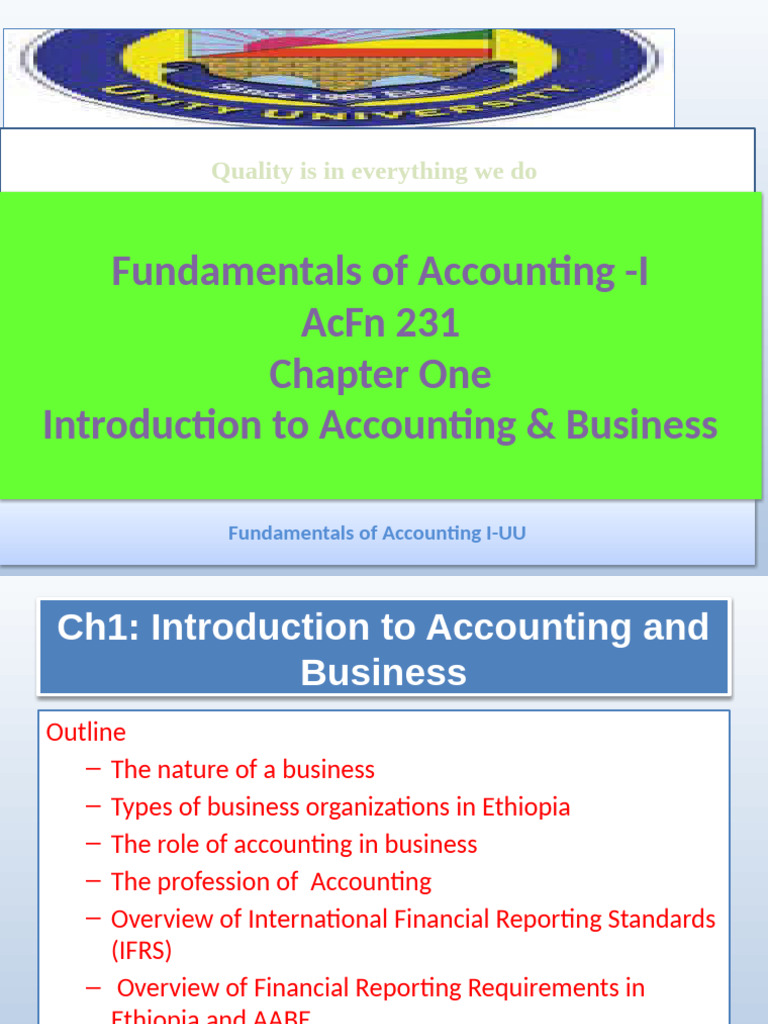 AcFn 231 Ch 1 | PDF | Equity (Finance) | Expense