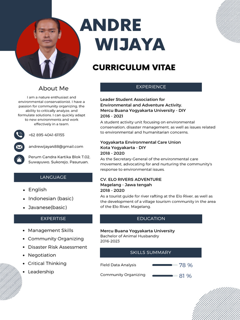 Blue Professional Modern CV Resume | PDF