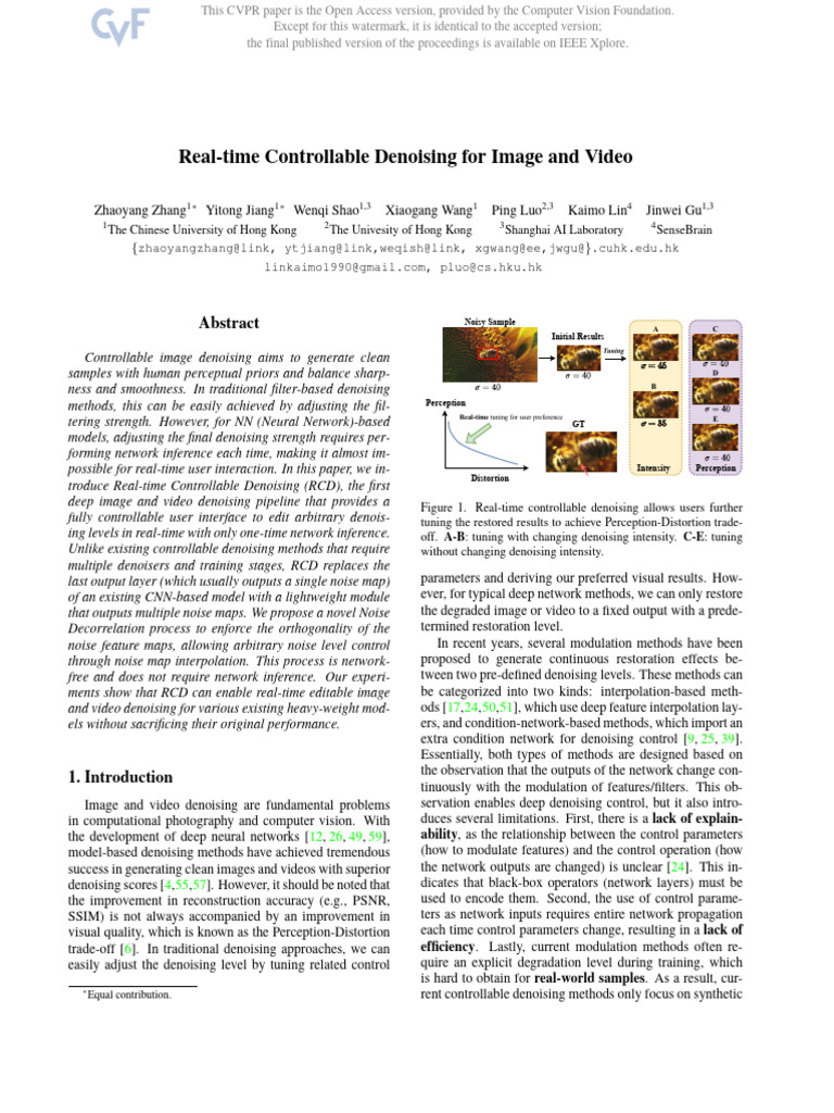 Zhang Real-Time Controllable Denoising for Image and Video CVPR 2023 ...