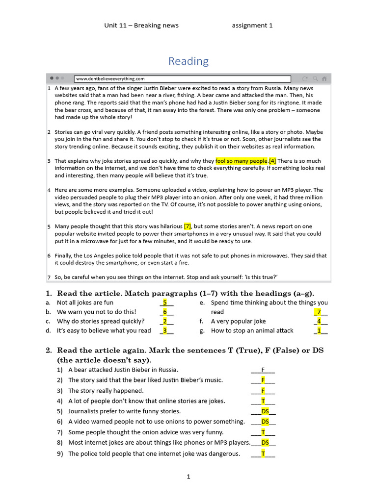 Unit 11 Assignment 1 答案 | PDF | Adolescence