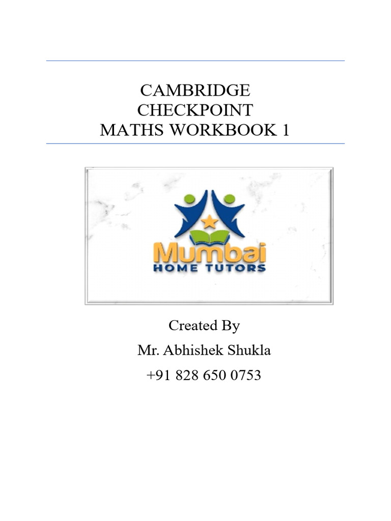 Cambridge Checkpoint Maths Workbook 1 | PDF