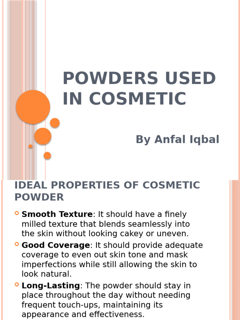 Ideal Properties of Cosmetic Powders | PDF | Cosmetics | Materials