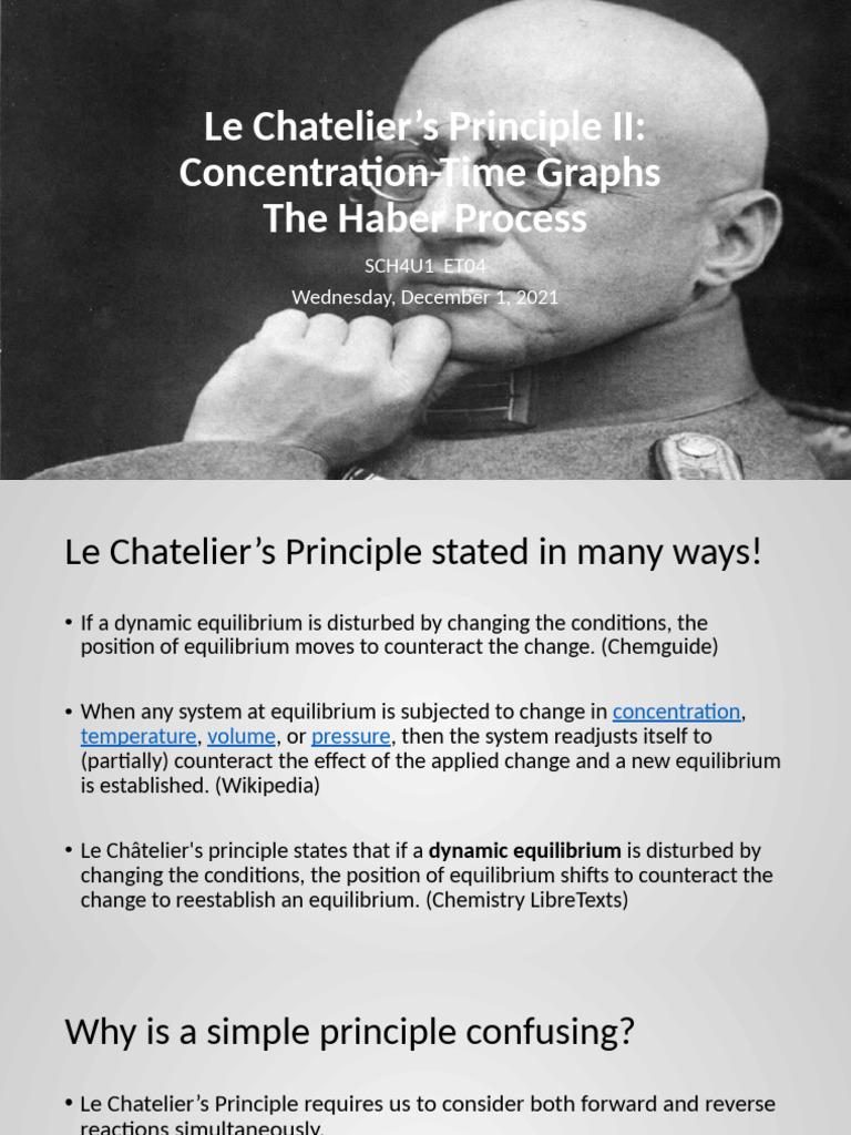 ET04 Le Chatelier S Principle II CT and Haber | PDF | Chemical ...
