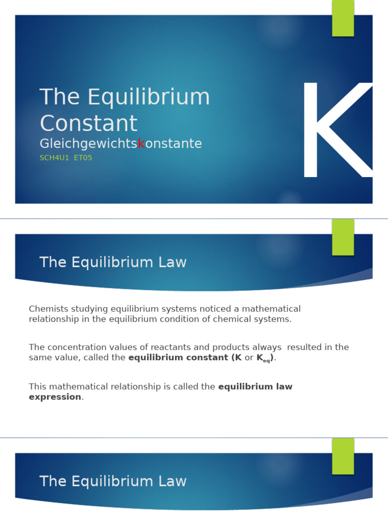 Understanding the Equilibrium Constant | PDF | Chemical Equilibrium ...