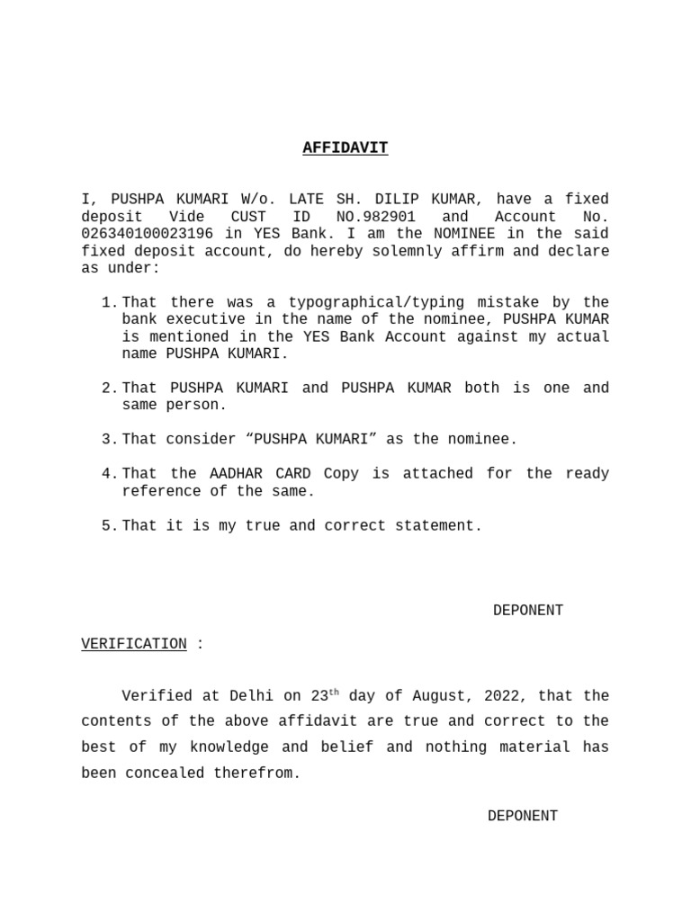 Affidavit Name Change | PDF