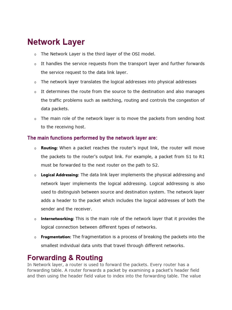 CN Unit IV Network Layer | PDF | Routing | Computer Network