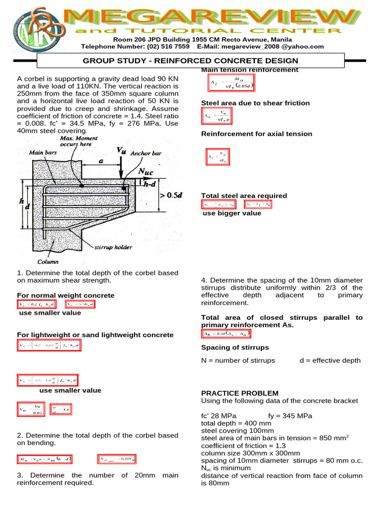 Group Study Corbel | PDF | Concrete | Civil Engineering