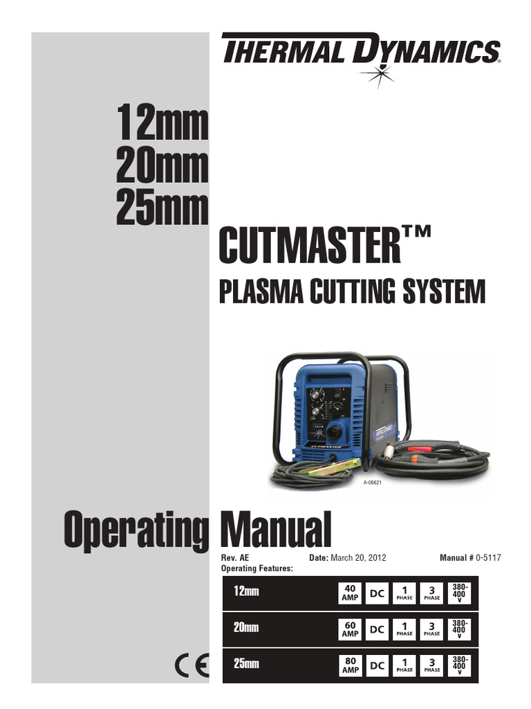 CUTMASTER 12mm, 20mm, 25mm Plasma Cutting System Operating Manual | PDF ...