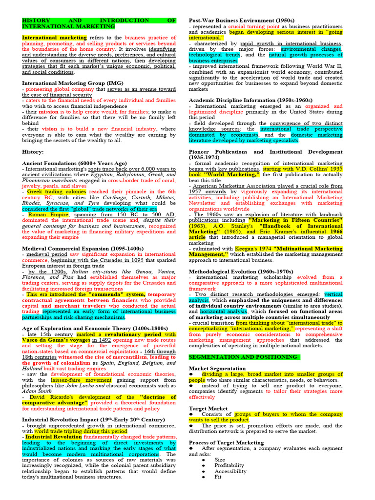 Ibt Finals Reviewer With Highlights | PDF | Entrepreneurship | Marketing