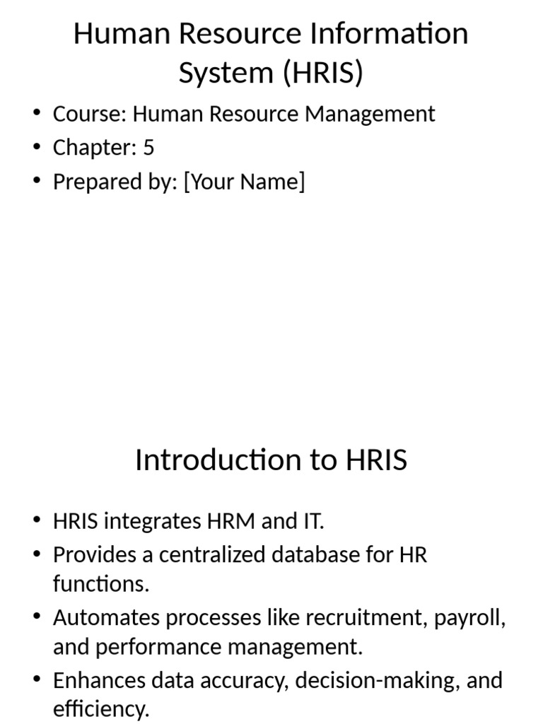 HRIS Presentation | PDF | Human Resource Management | Computing